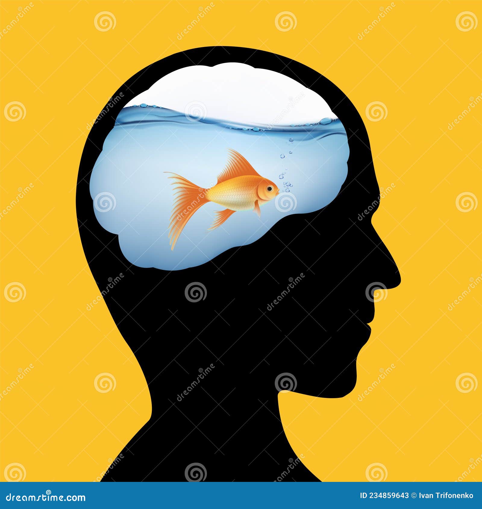 Human Head with a Fish Inside Stock Vector - Illustration of lure, fish ...