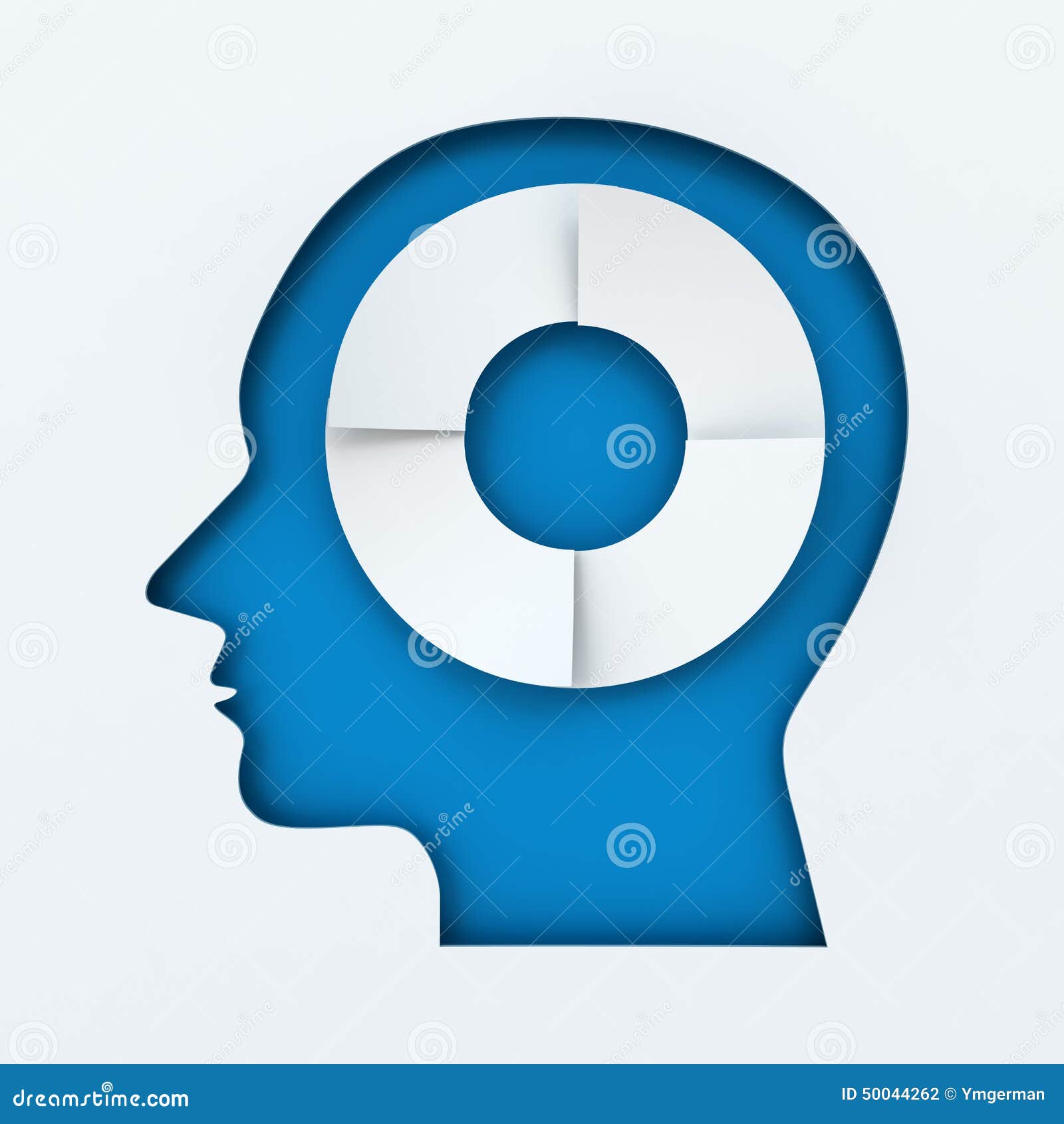 Human Head with Four Steps Infographic Circle Stock Illustration ...