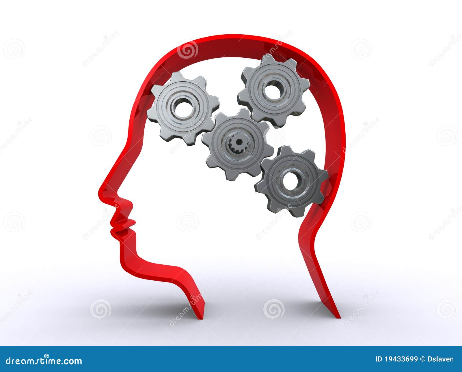 Human head with gears stock illustration. Illustration of gears - 19433699