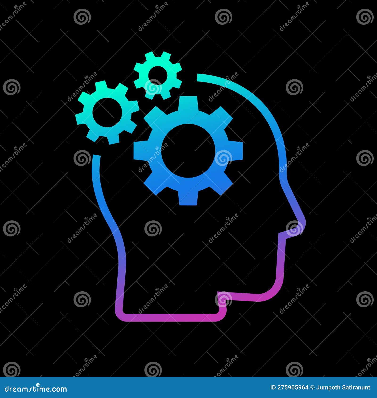 Human Head Gears Tech Logo, Cogwheel Engineering Technological Inside ...