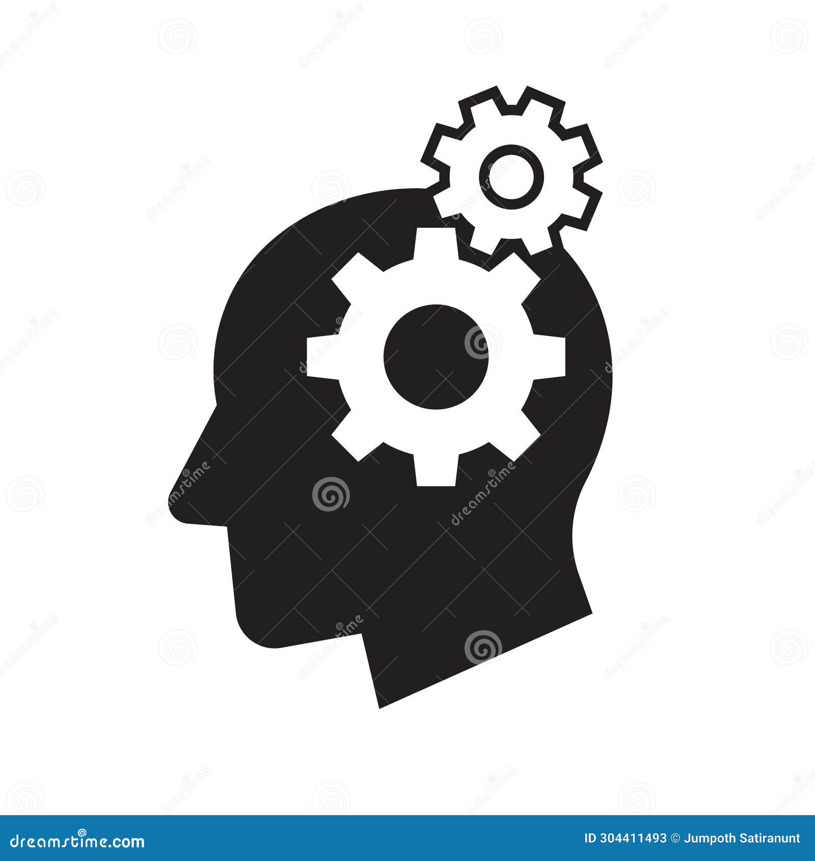Human Head Gears Tech Logo Cogwheels Engineering Binnenin ...