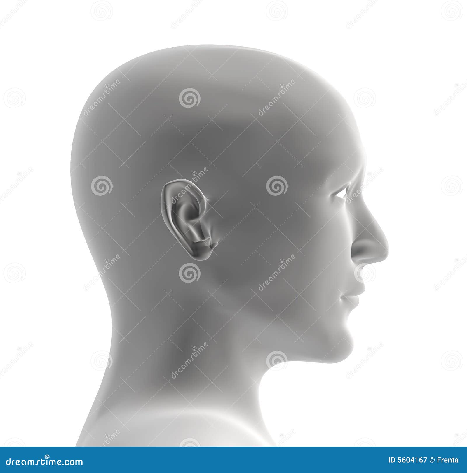 Human head of grey color stock illustration. Illustration of computer ...