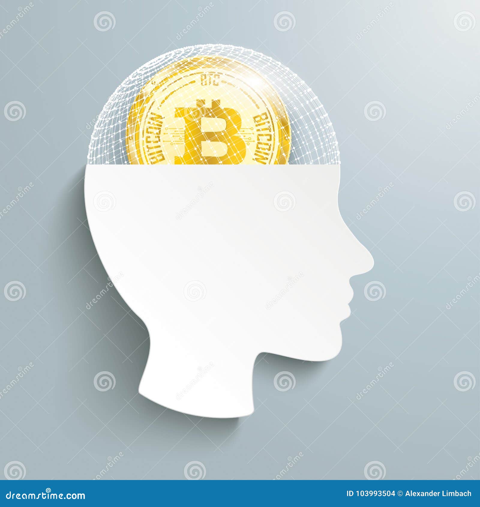 Human Head Grid 3d Bitcoin stock vector. Illustration of core - 103993504