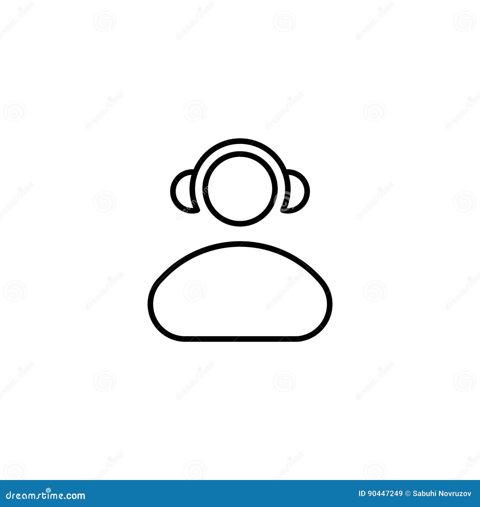 Human Head with Headphones. Vector Illustration Stock Vector ...