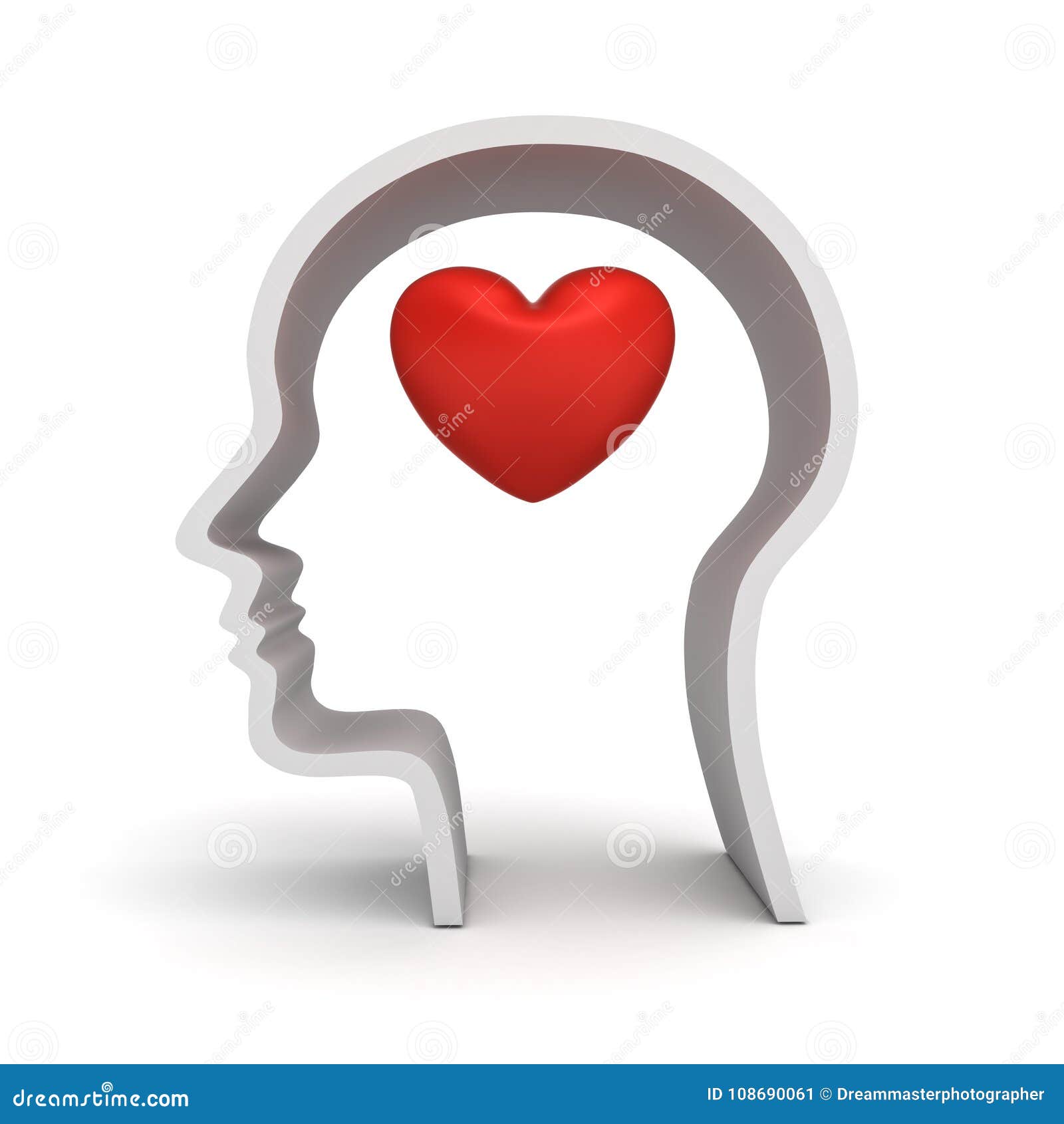 Head And Heart In Balance - Pictured As Words Head, Heart And Yin Yang ...