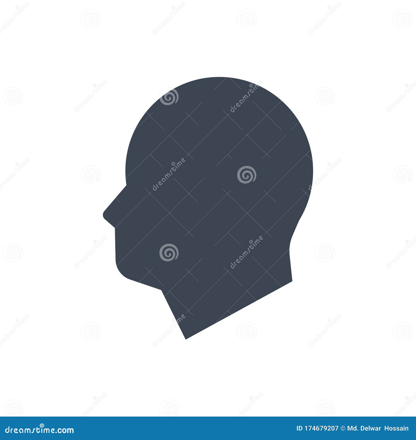 Human head icon stock vector. Illustration of portrait - 174679207