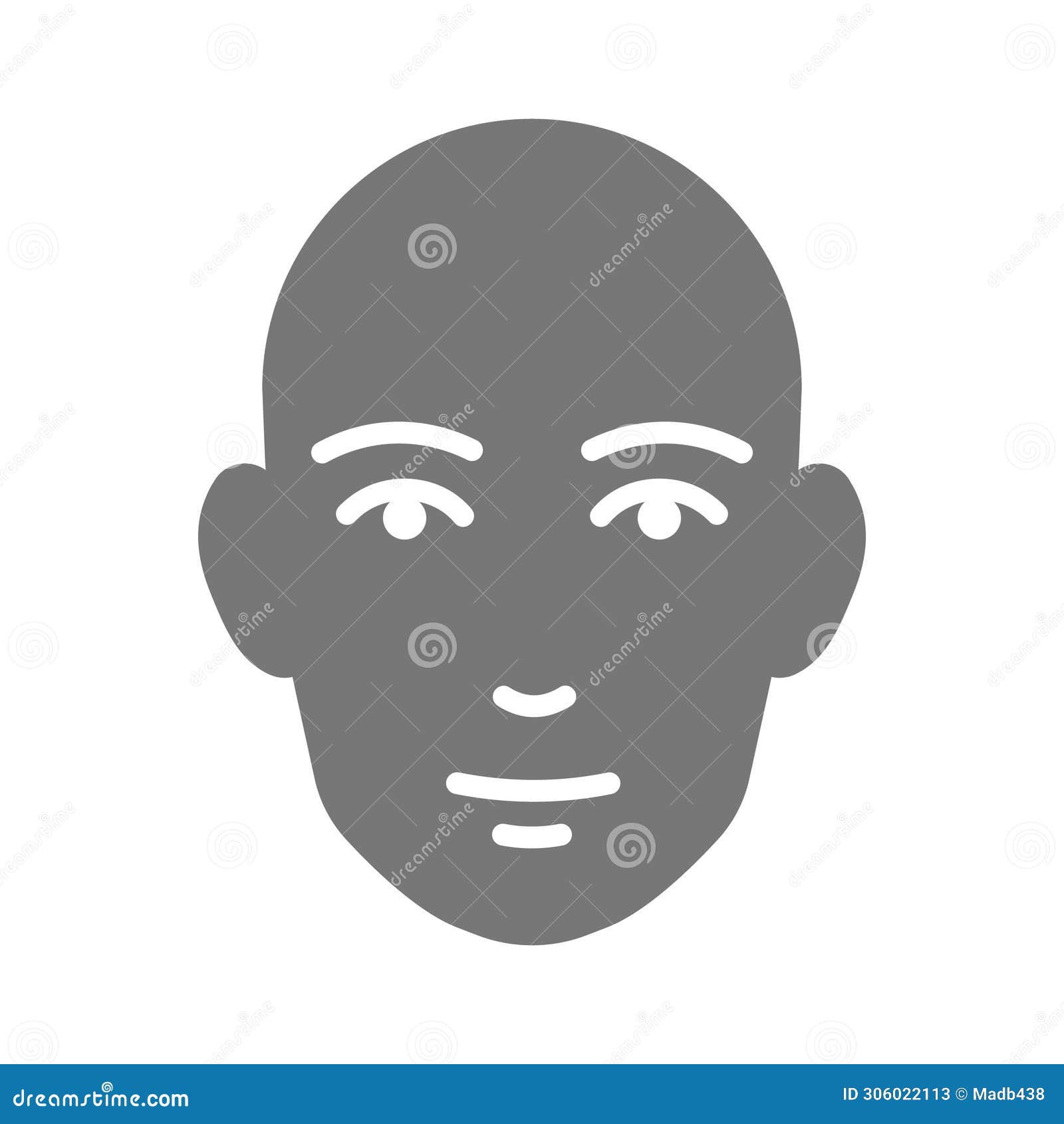 Human Head Icon in Flat Style. Stock Illustration - Illustration of ...