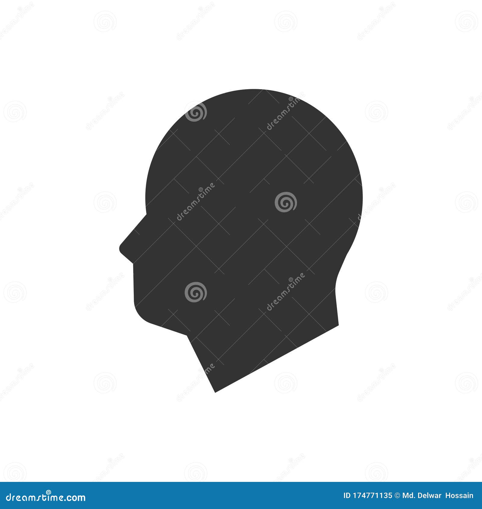 Human head icon stock vector. Illustration of head, portrait - 174771135