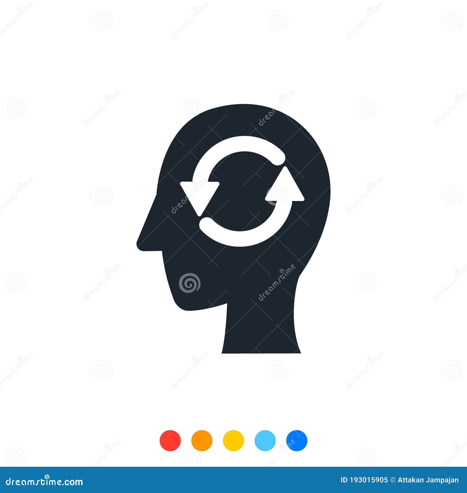 Human Head Icon and Refresh Symbol Stock Vector - Illustration of ...