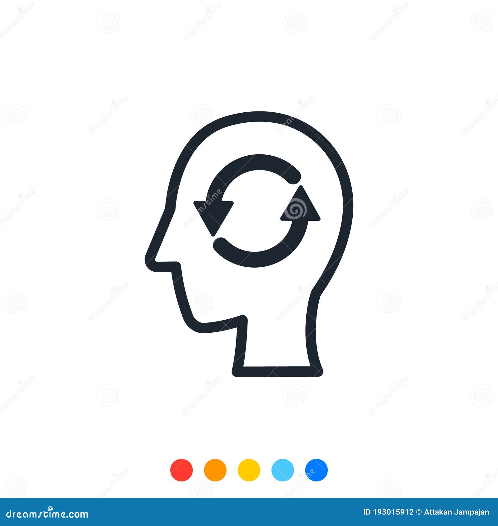 Human Head Icon and Refresh Symbol Stock Vector - Illustration of ...