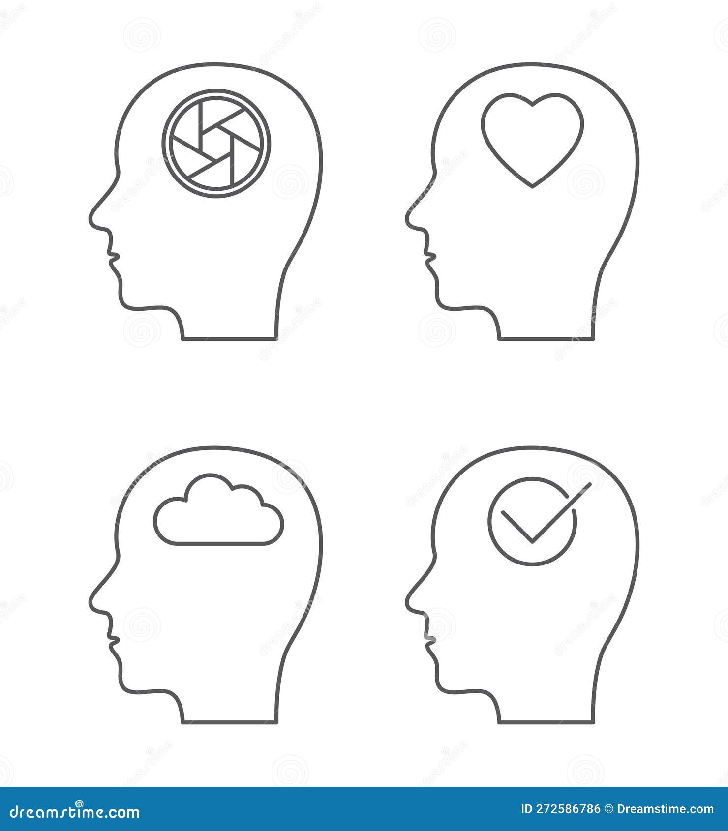 Human head icon set stock vector. Illustration of business - 272586786