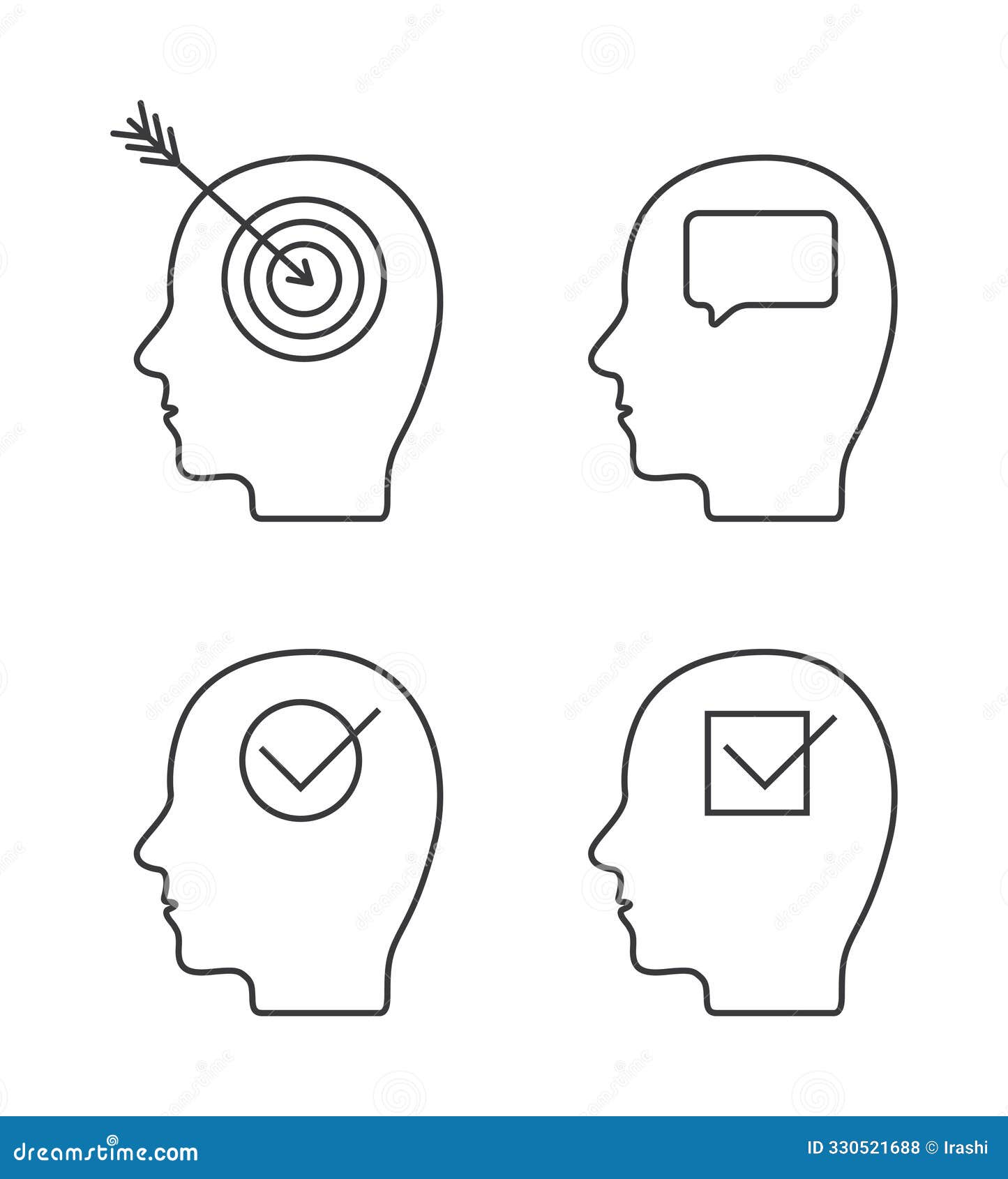 Human head icon set stock vector. Illustration of design - 330521688