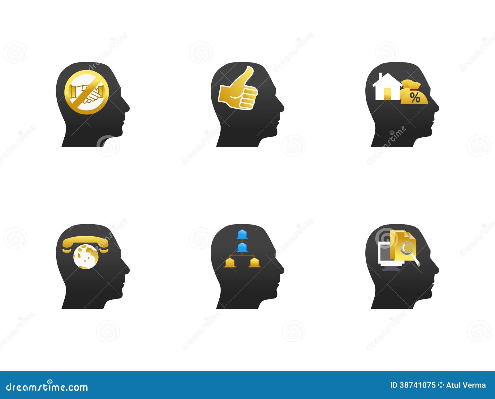 Human head icon set stock vector. Illustration of head - 38741075