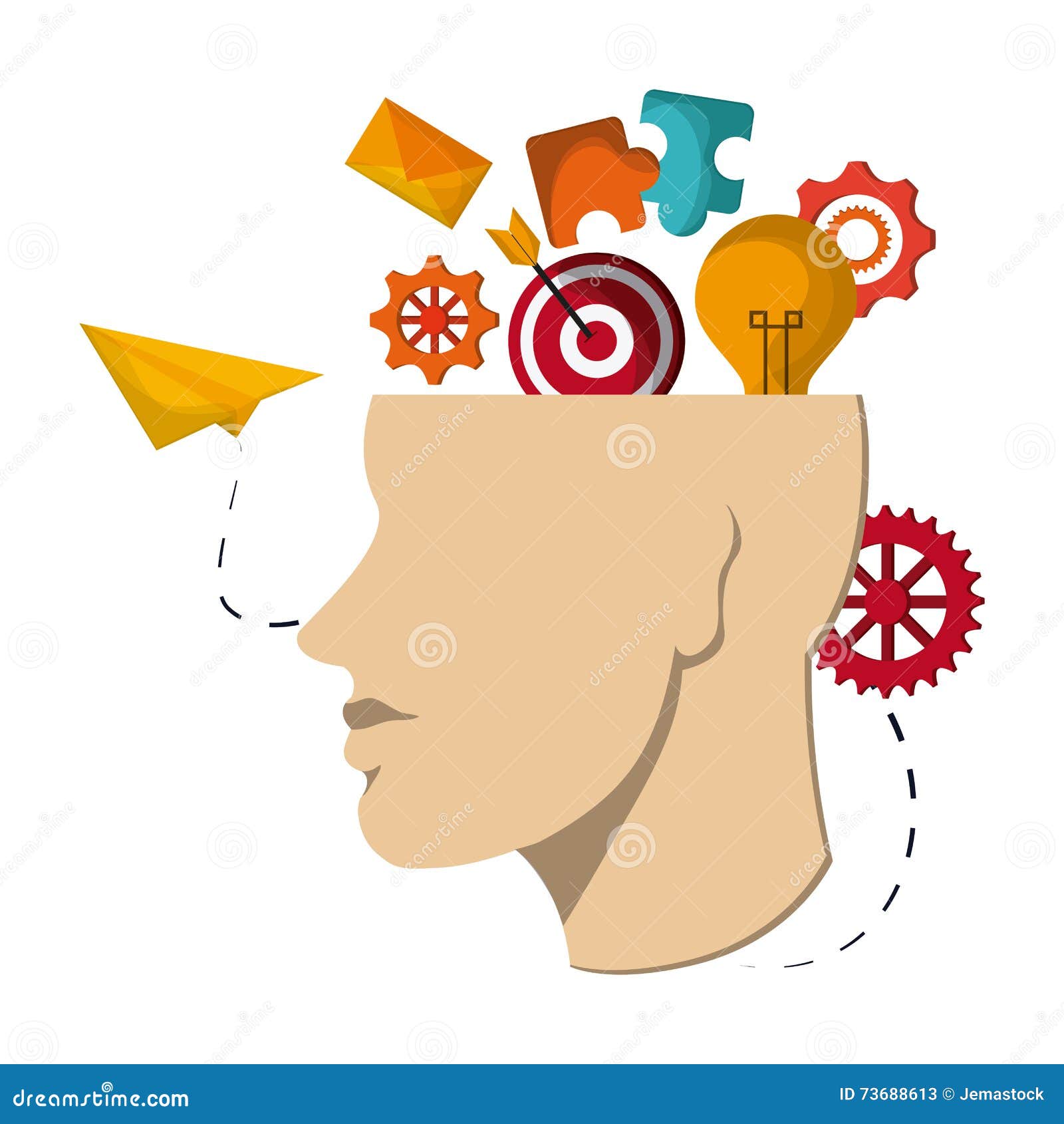 Human Head Icon. Thinking Design. Vector Graphic Stock Illustration ...