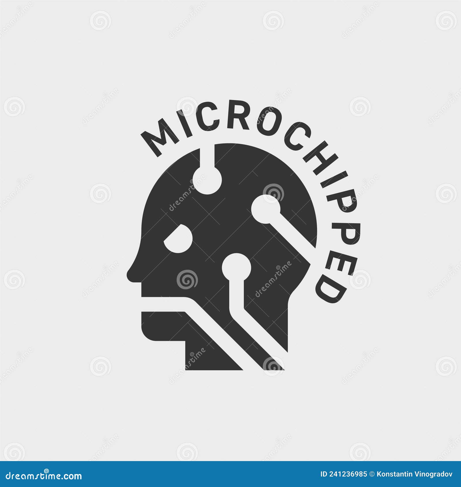Human Head with an Implanted Microchip Stock Vector - Illustration of ...