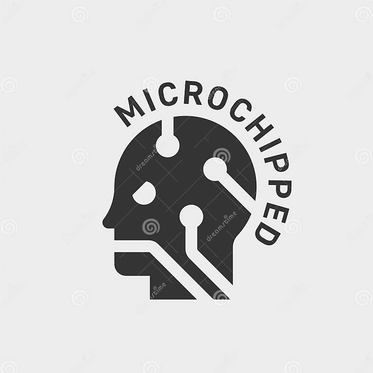 Human Head with an Implanted Microchip Stock Vector - Illustration of ...