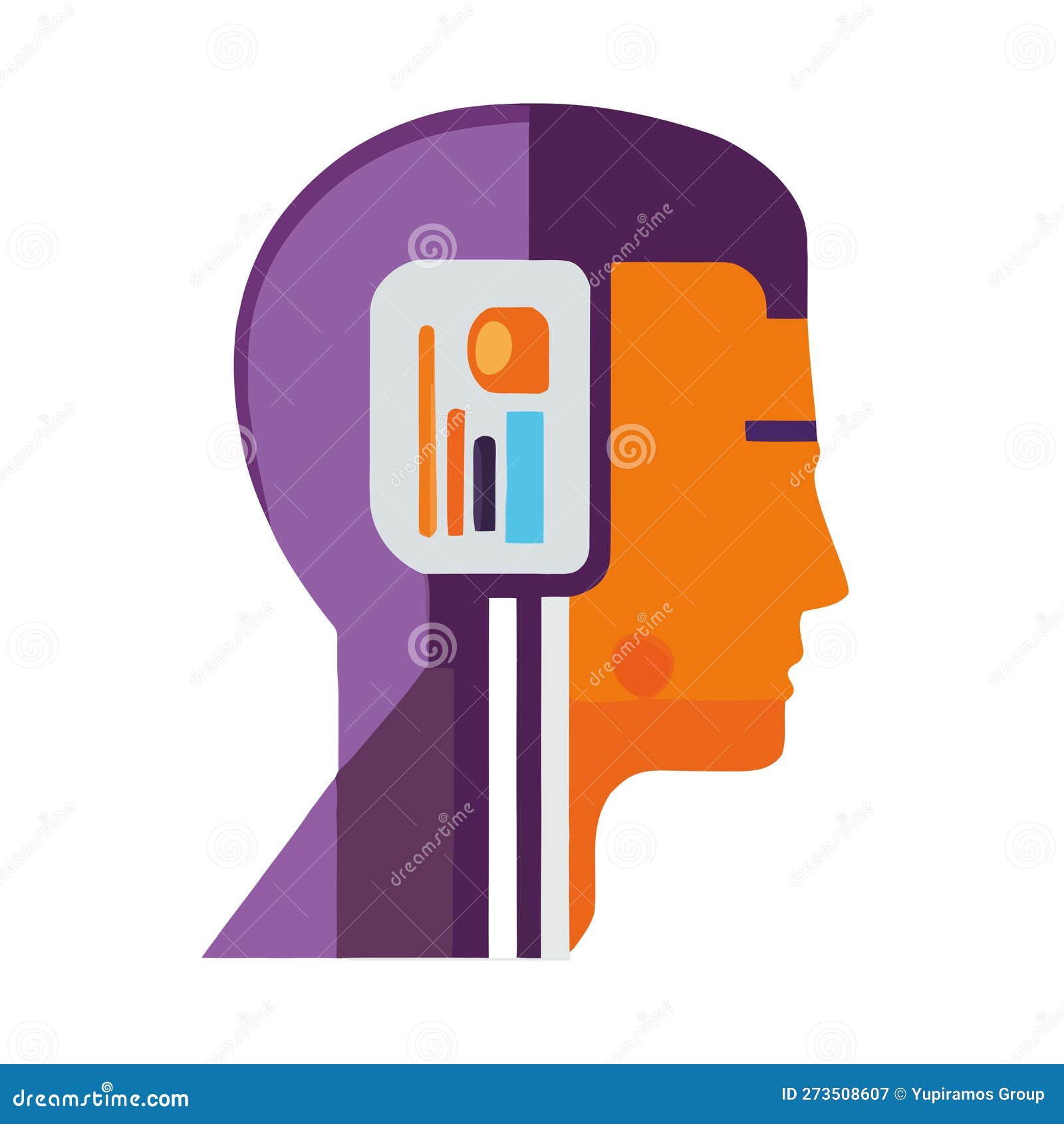 Human Head with Information Online Stock Vector - Illustration of ...