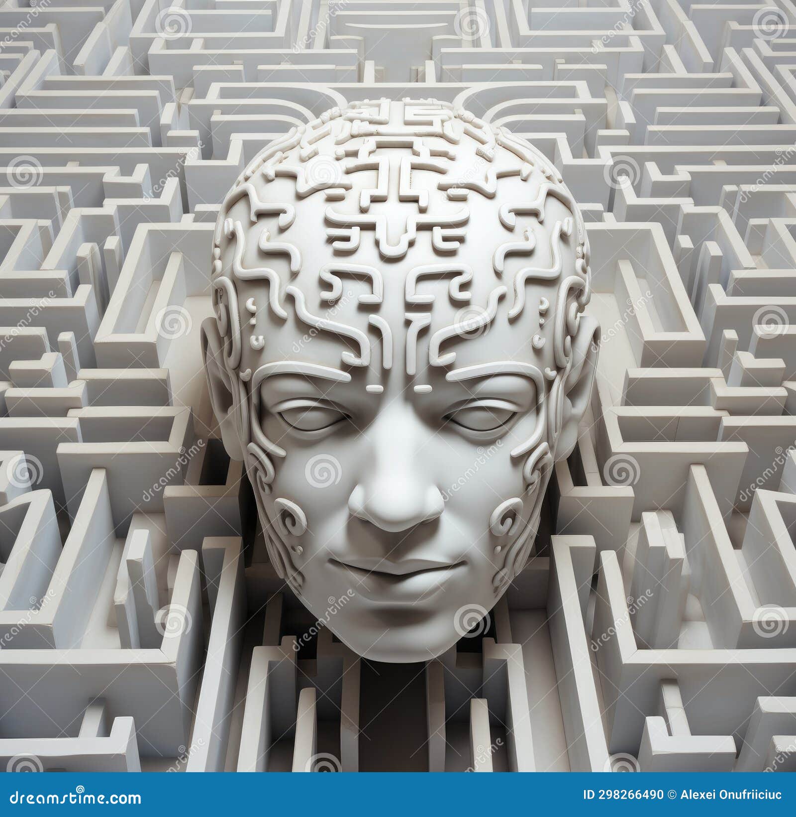 Human Head Inside a Labyrinth Psychology Brain Mind Generative AI Stock ...