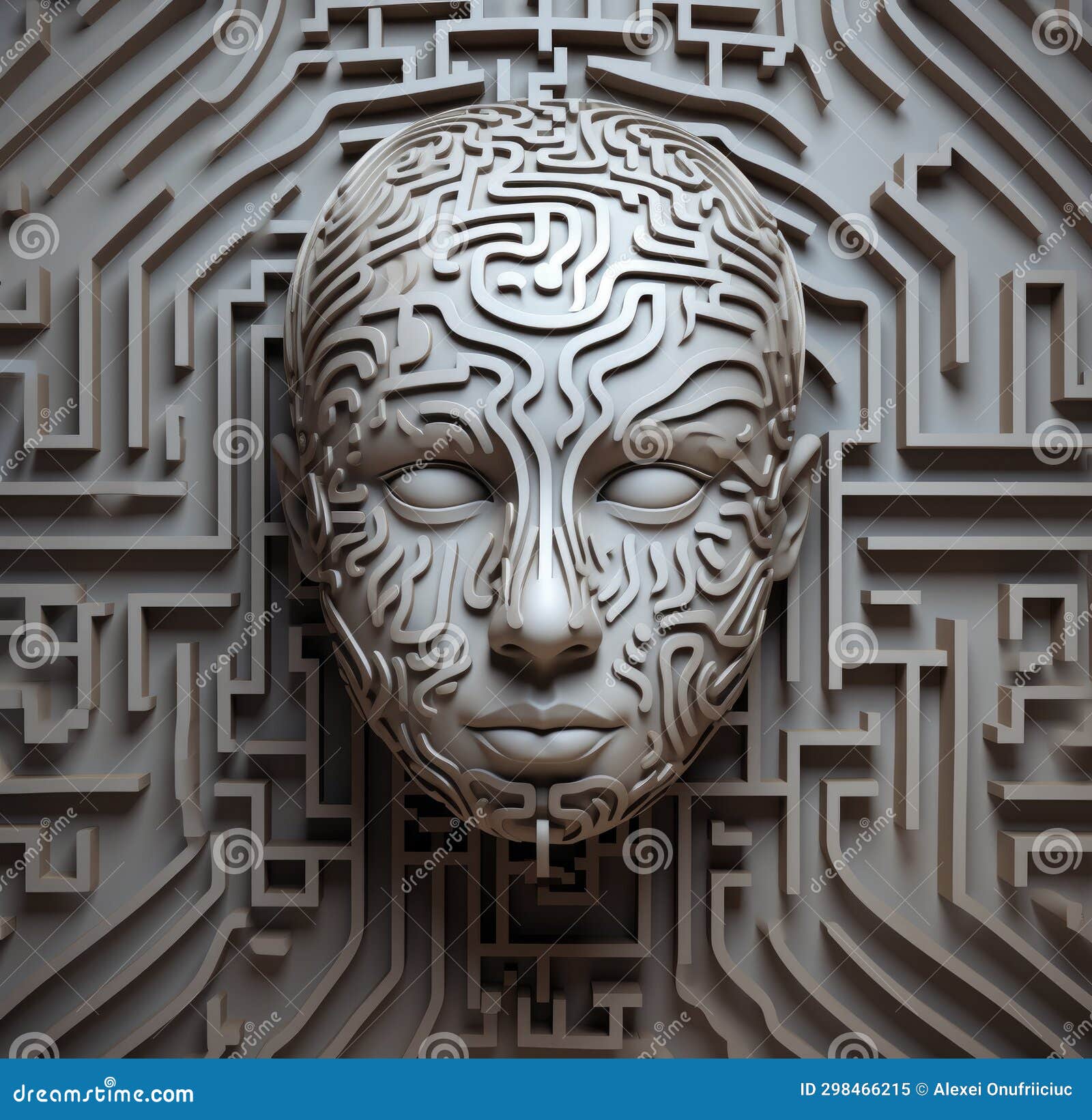 Human Head Inside a Labyrinth Psychology Brain Mind Generative AI Stock ...