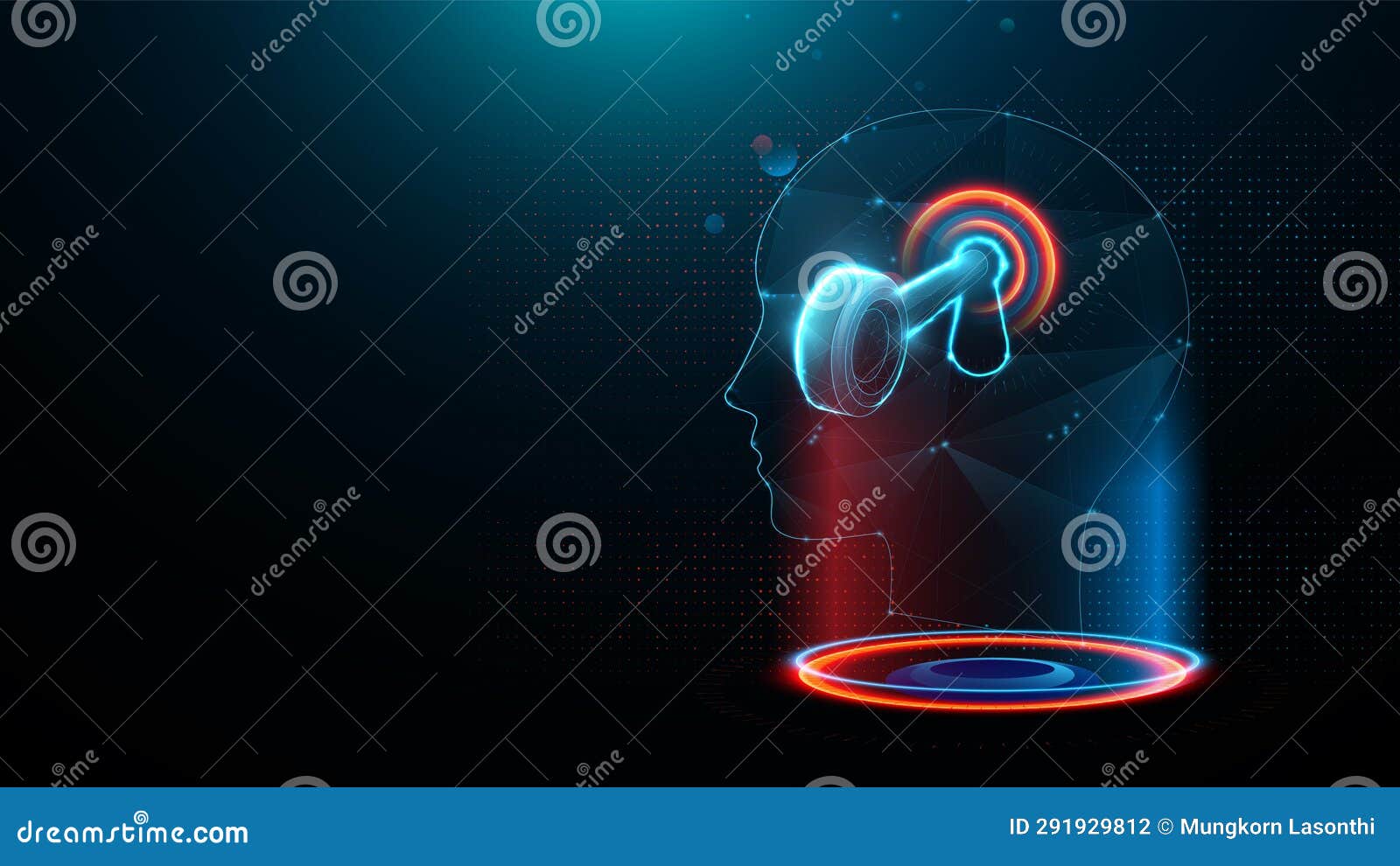 Human Head with Key. Open Head Mind Key Stock Vector - Illustration of ...