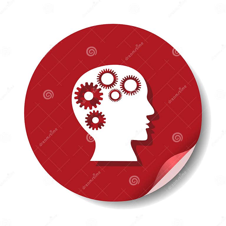 Human Head Label, Illustration Stock Illustration - Illustration of ...