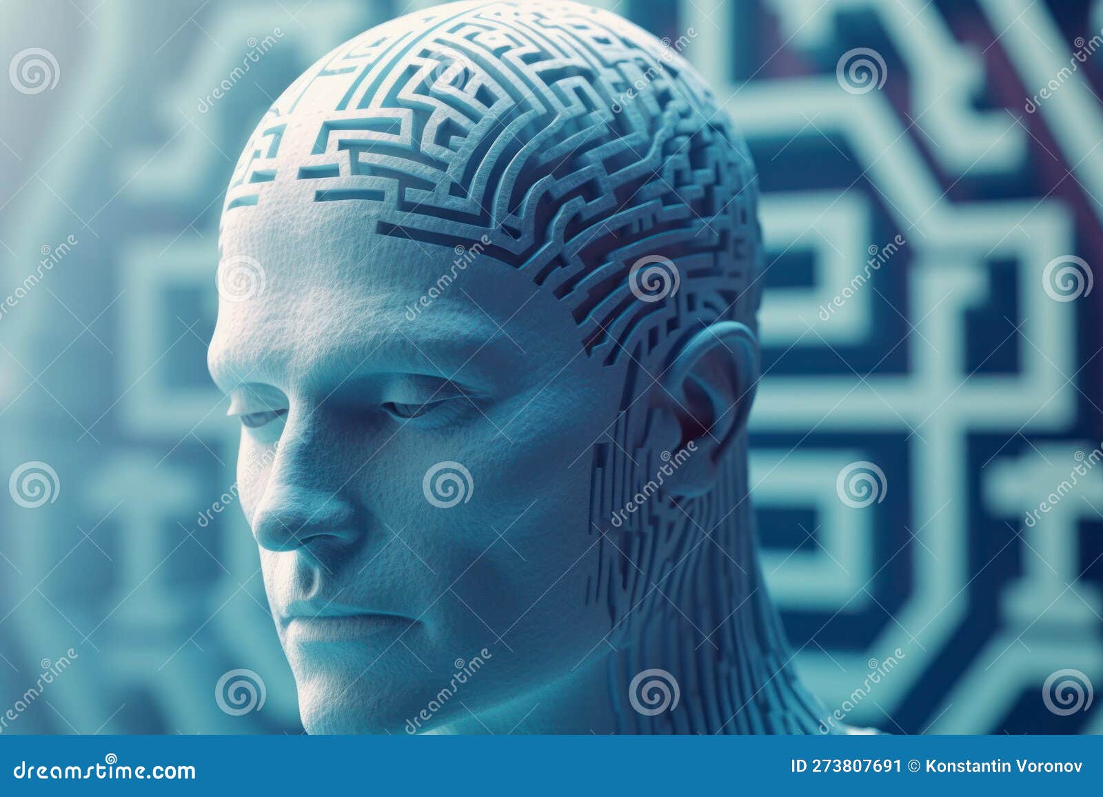 Human Head in Labyrinth, Symbolizing Doubts, Psychology, Psychotherapy ...