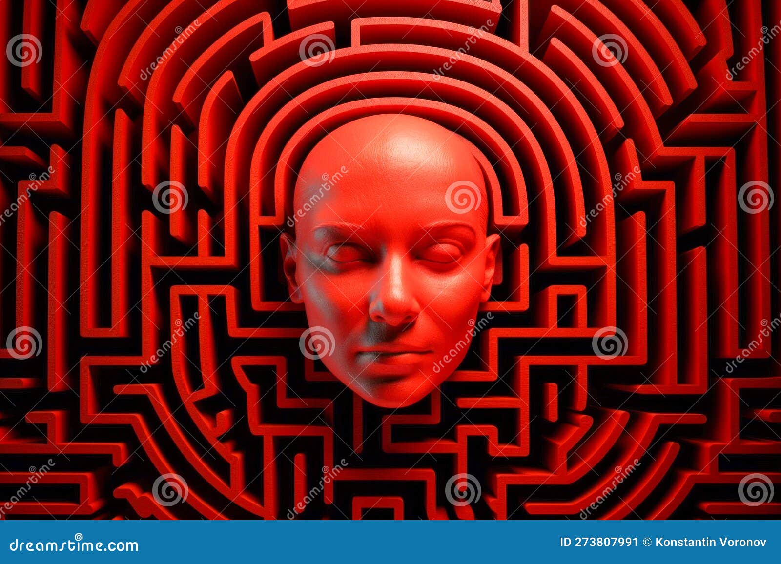 Human Head in Labyrinth, Symbolizing Doubts, Psychology, Psychotherapy ...