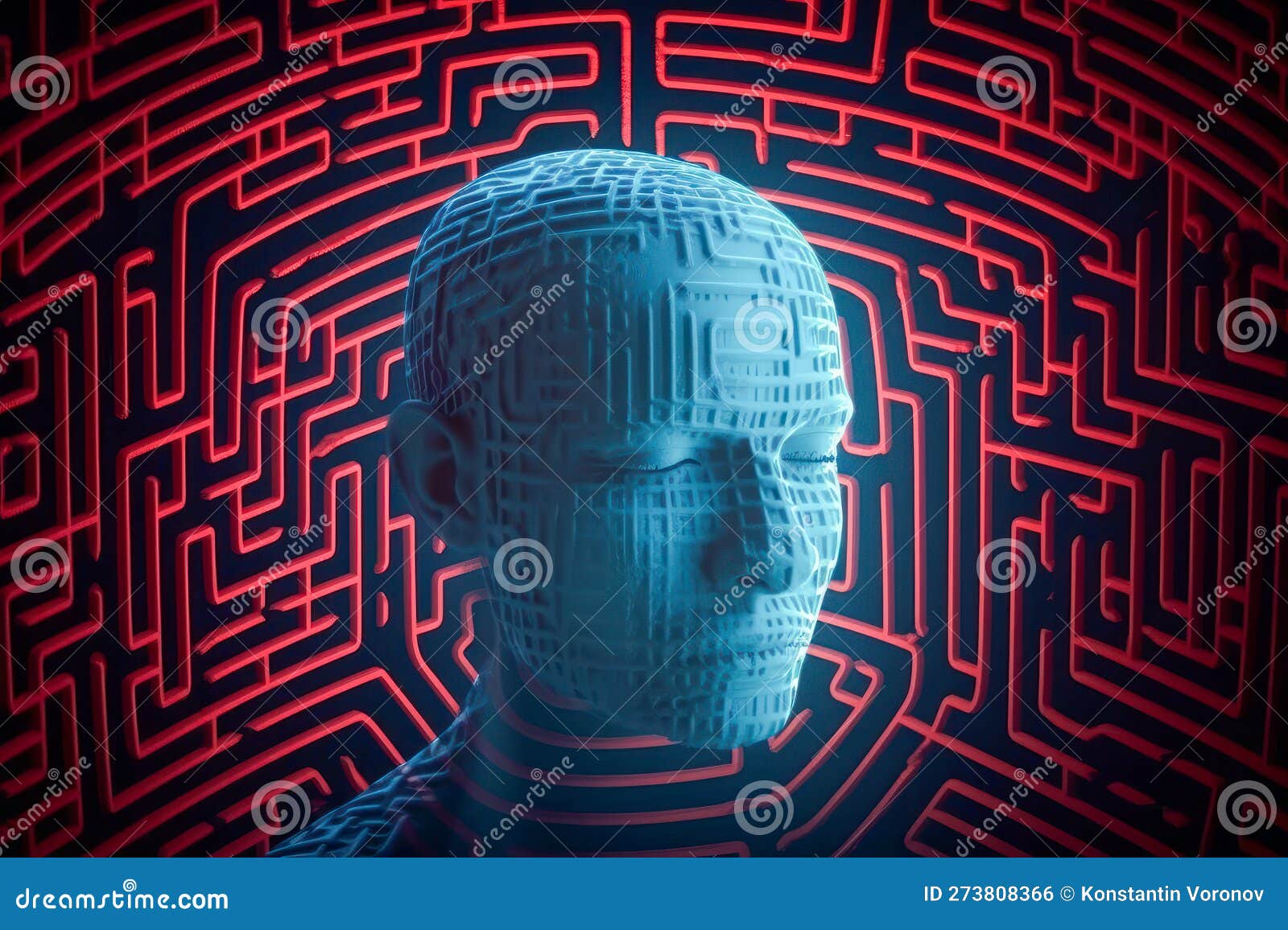 Human Head in Labyrinth, Symbolizing Doubts, Psychology, Psychotherapy ...