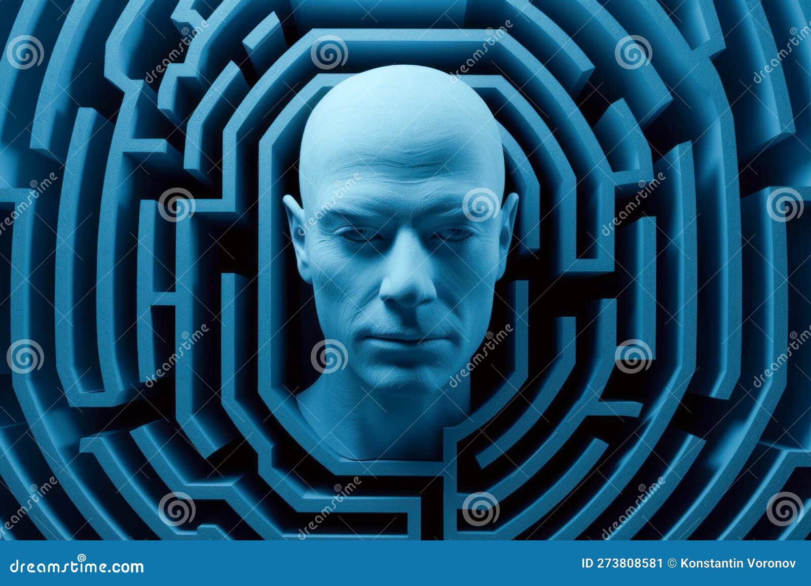 Human Head in Labyrinth, Symbolizing Doubts, Psychology, Psychotherapy ...