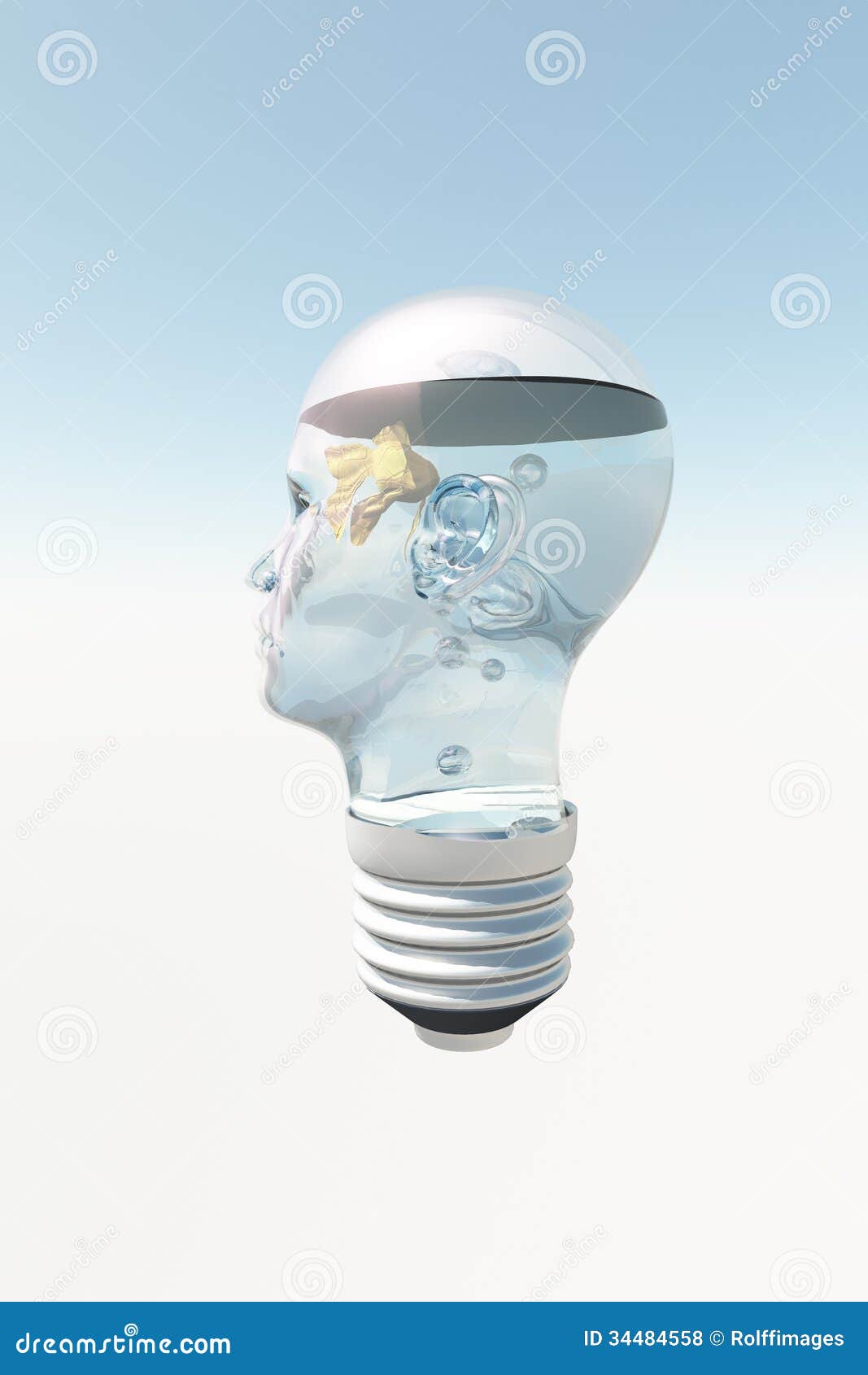 Head With Lamp,idea Generation Line Icon Concept. Head With Lamp,idea ...