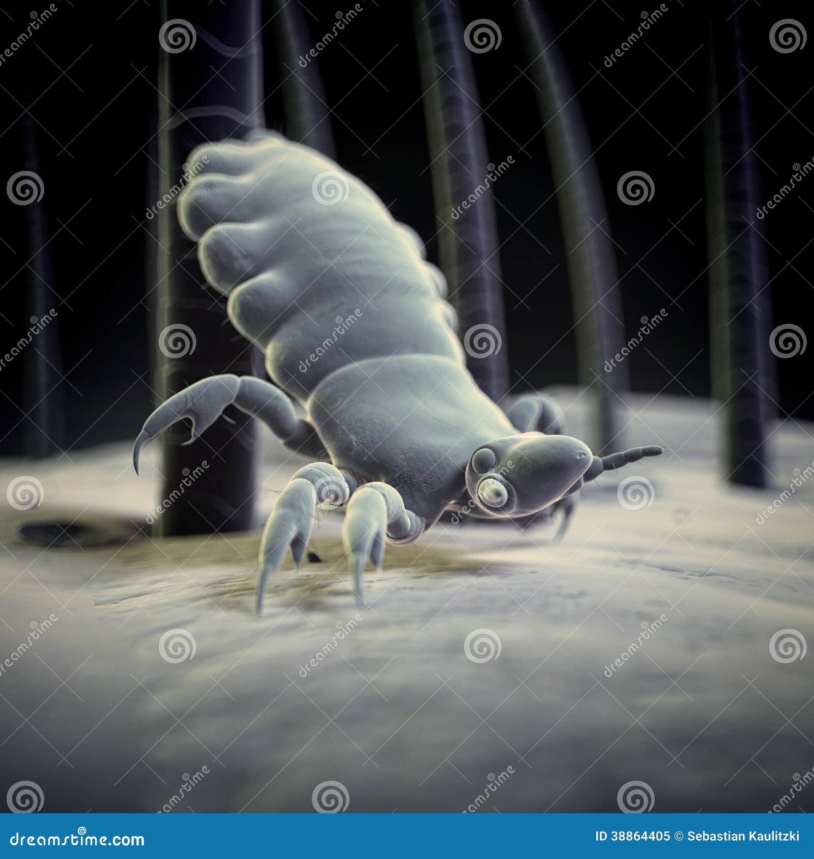 Human head louse stock illustration. Illustration of anatomical - 38864405