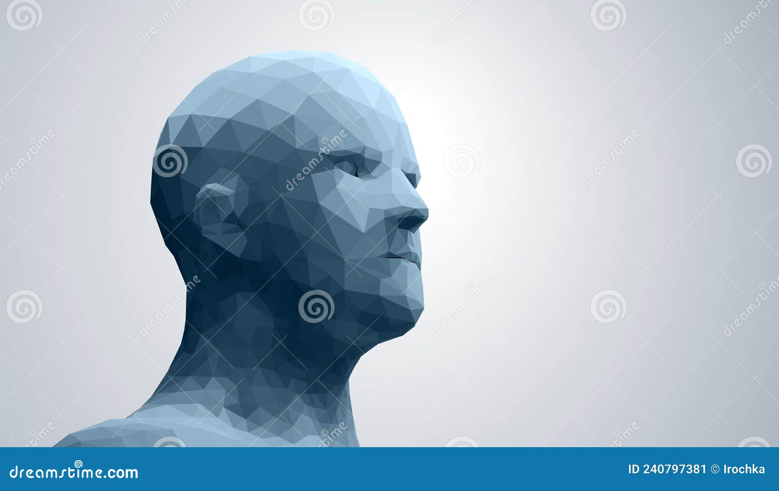 Human Head, Low Poly Style 3d Vector Wireframe Object Broken into ...