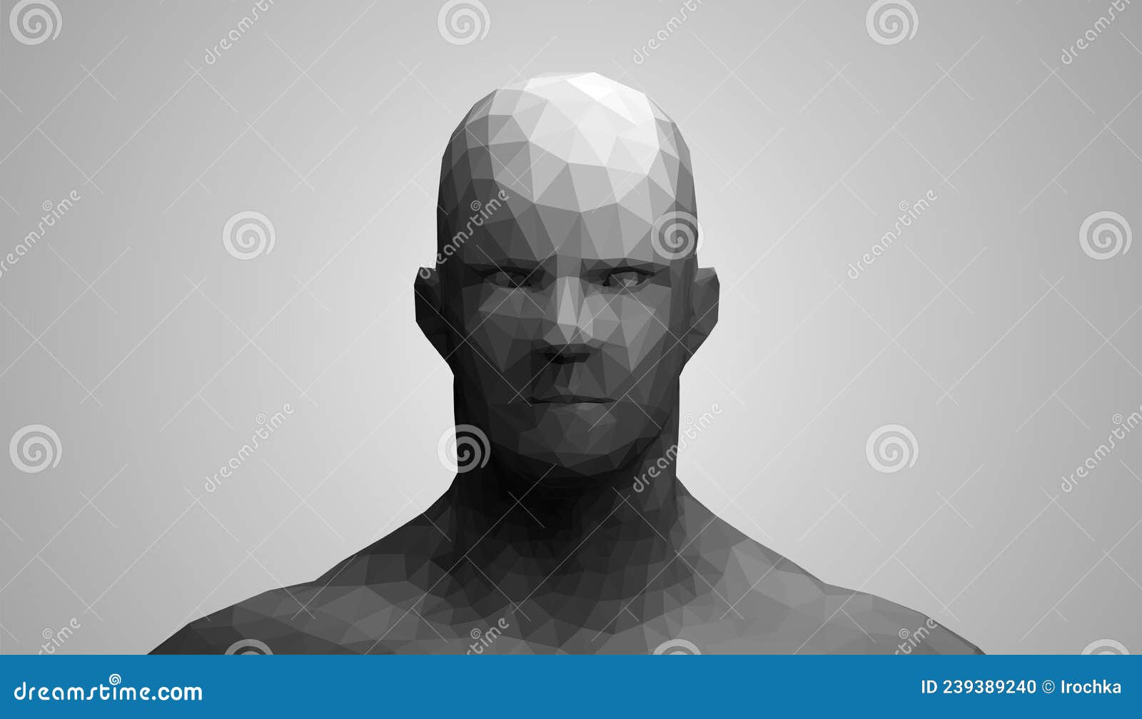 Human Head, Low Poly Style 3d Vector Wireframe Object Broken into ...