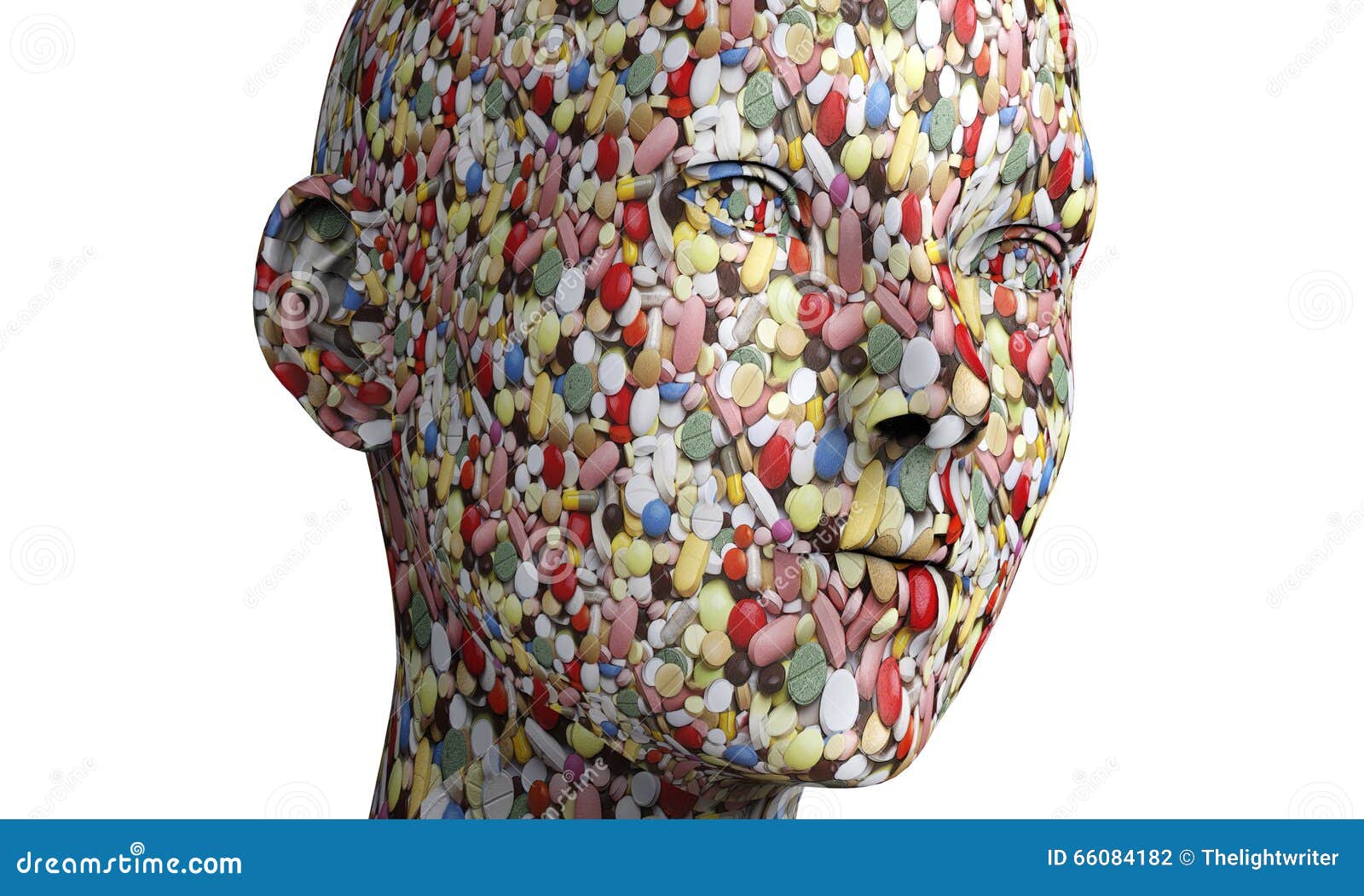 A Human Head Made Out of Pills Stock Photo - Image of tablets, pharmacy ...