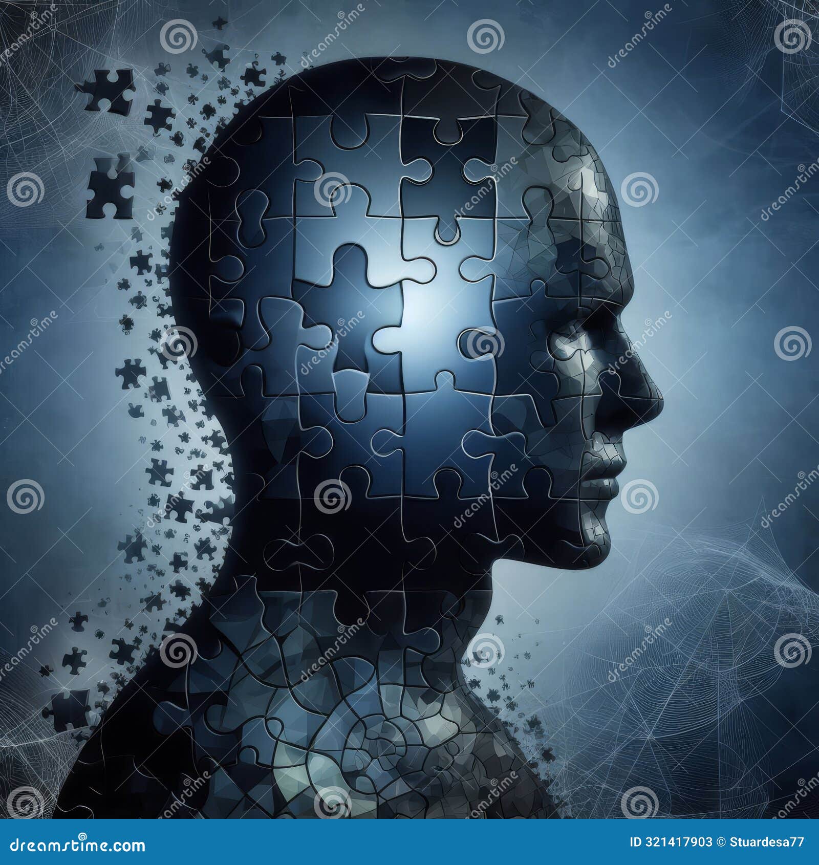 Puzzle Piece Head Representing Human Complexity Stock Image - Image of ...