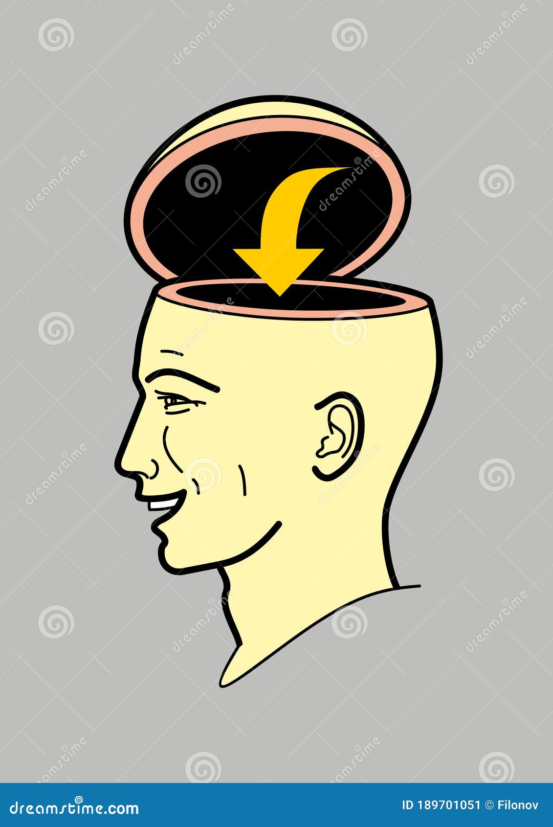 Human Head. a Man`s Brain is Open. Abstract Form of an Open Human Head ...