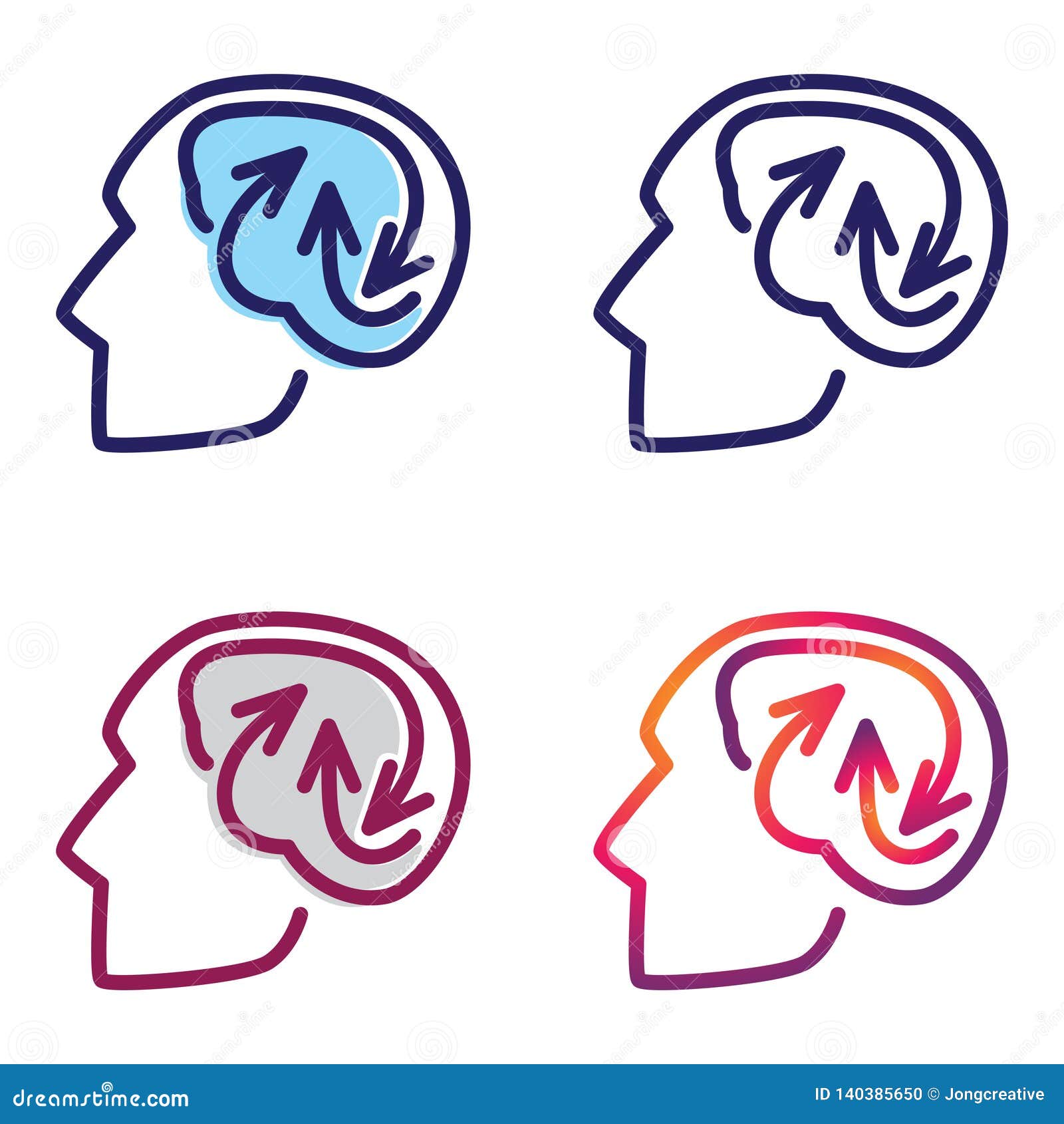 Human Head Mastermind Smart Solution Abstract Symbol Stock Vector ...