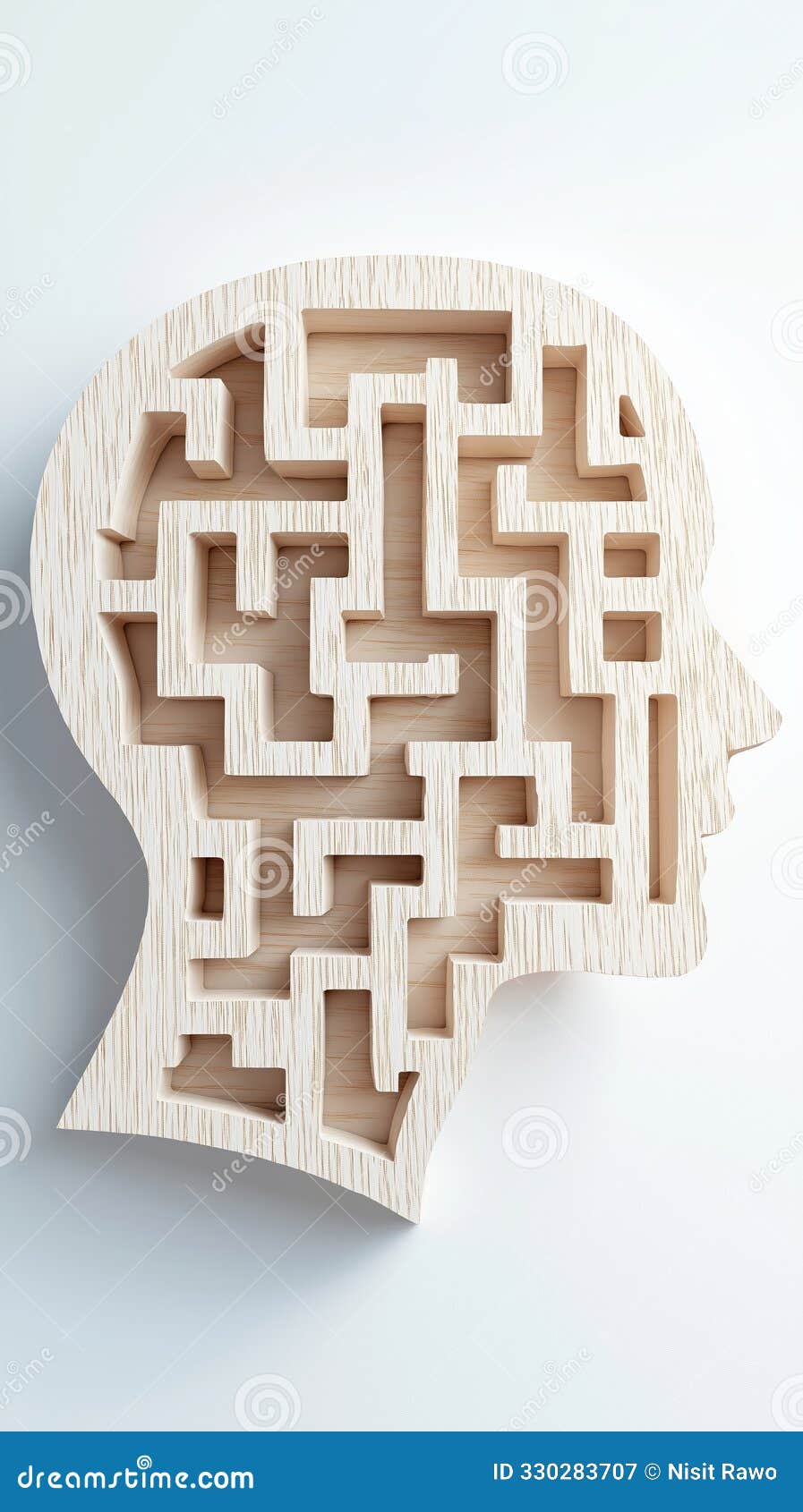 Human Head with a Maze Inside, Representing Complex Thinking Stock ...