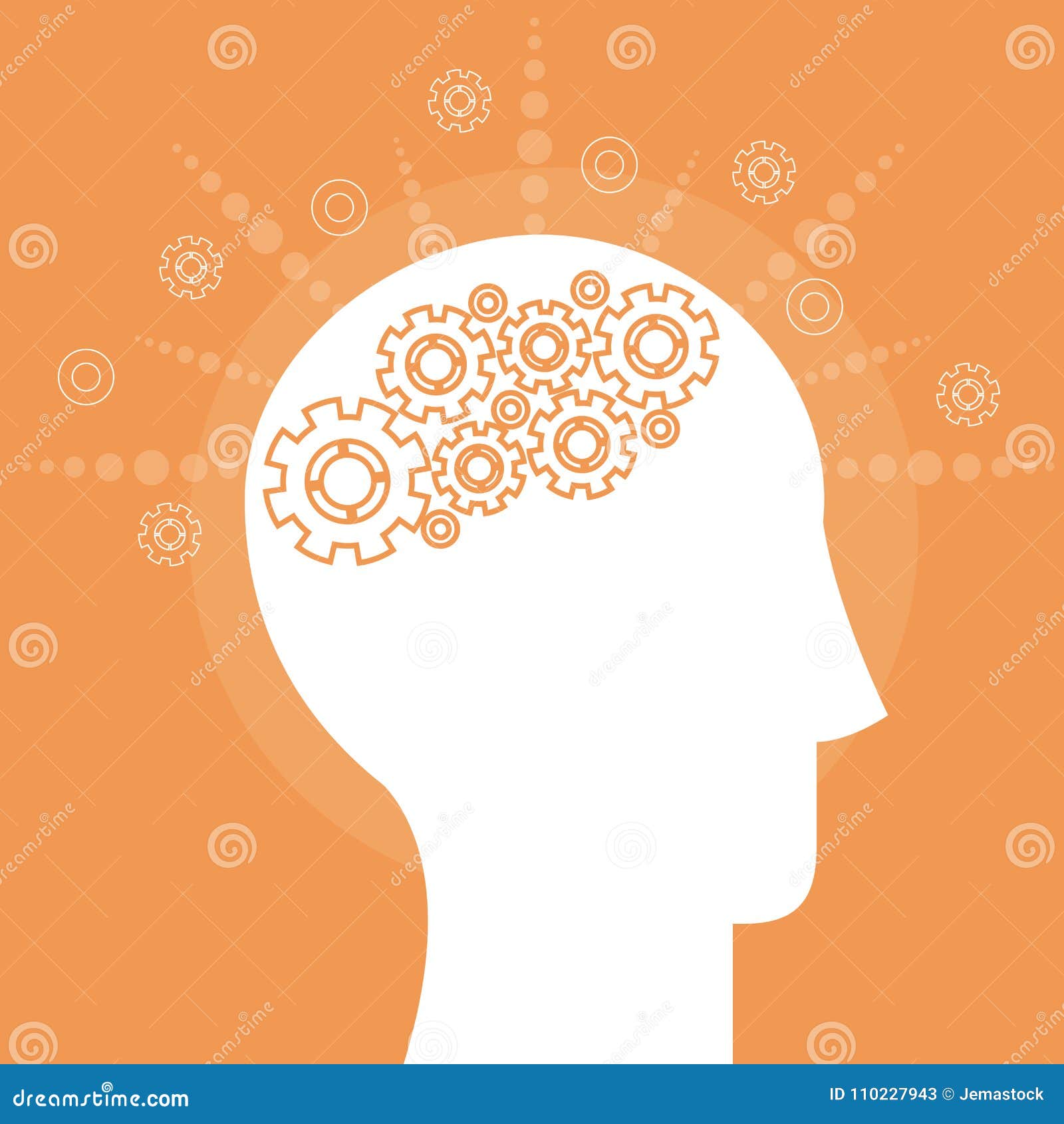 Human Head Mind Teamwork Gear Stock Vector - Illustration of brain ...