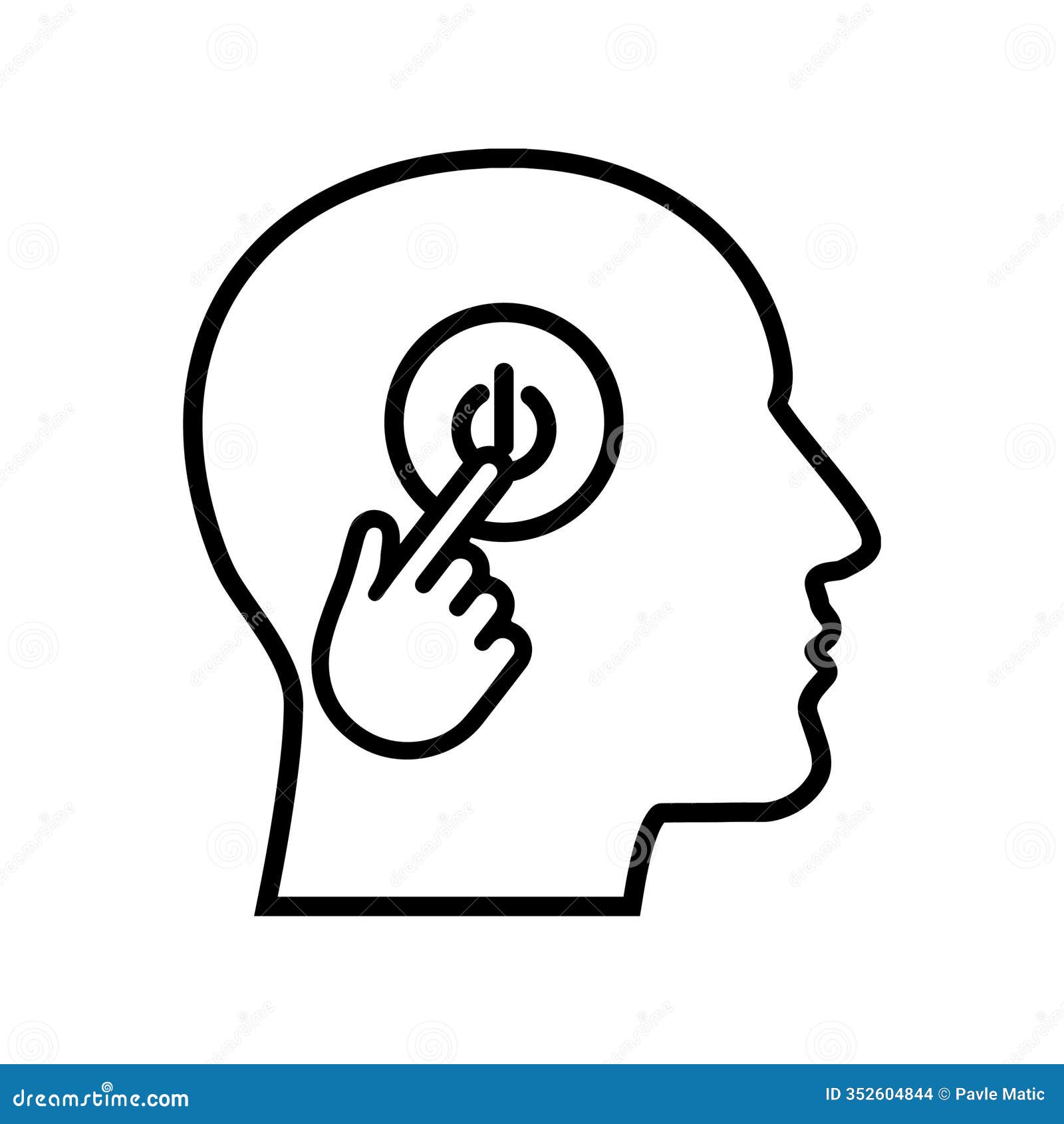 Human head button stock illustration. Illustration of sketch - 352604844