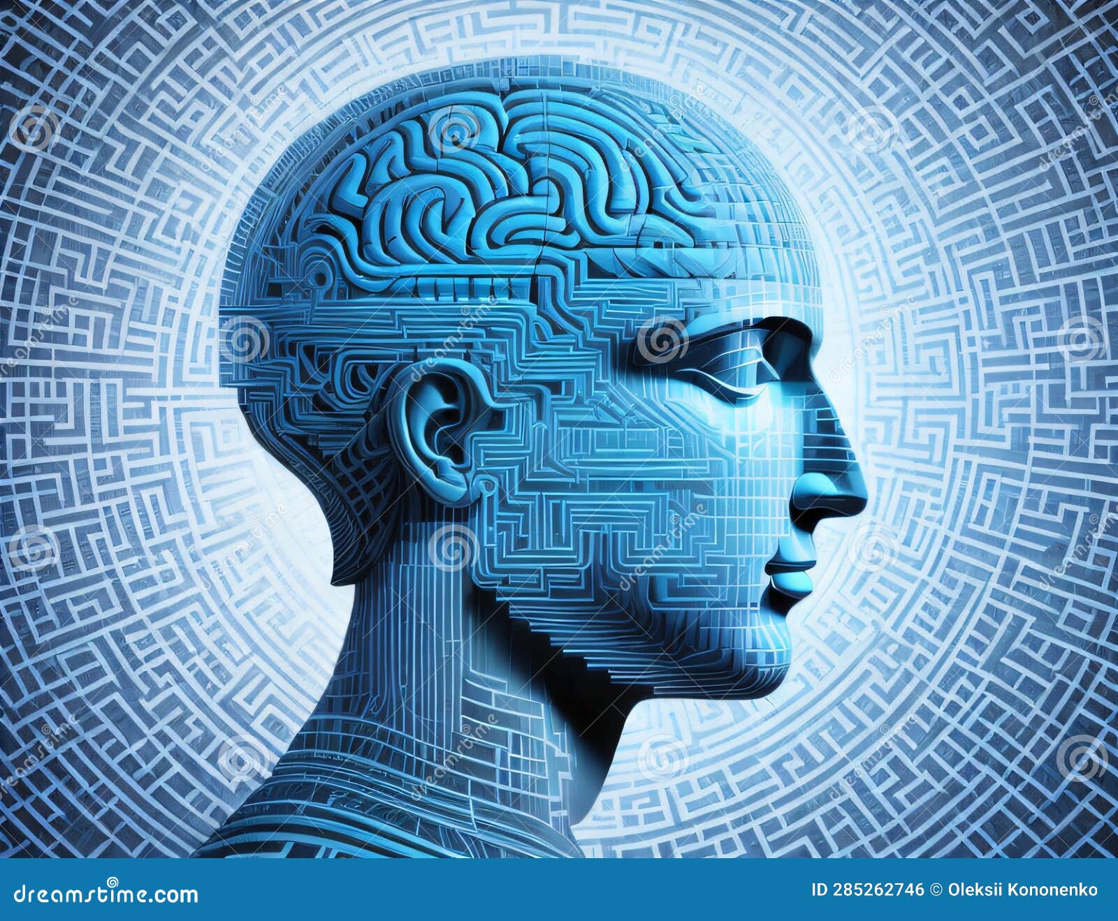 Human Head Outlines, Abstract Forms, Indicative of Concepts Such As ...