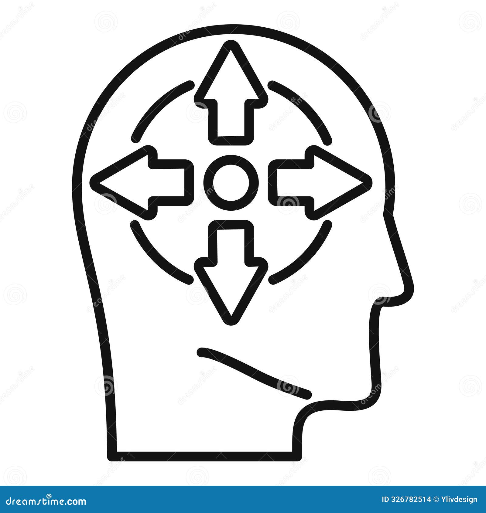Human Head Profile with Arrows Pointing in Different Directions ...