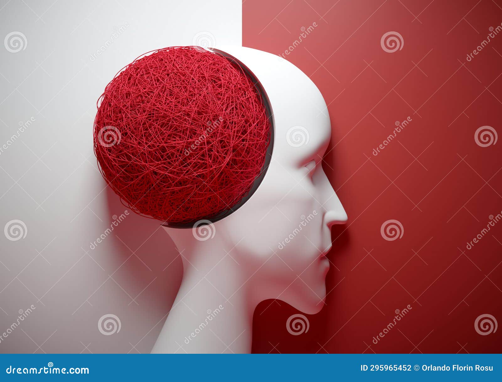 Human Head Profile and Chaotic Lines. Confusion and Brainstorming ...