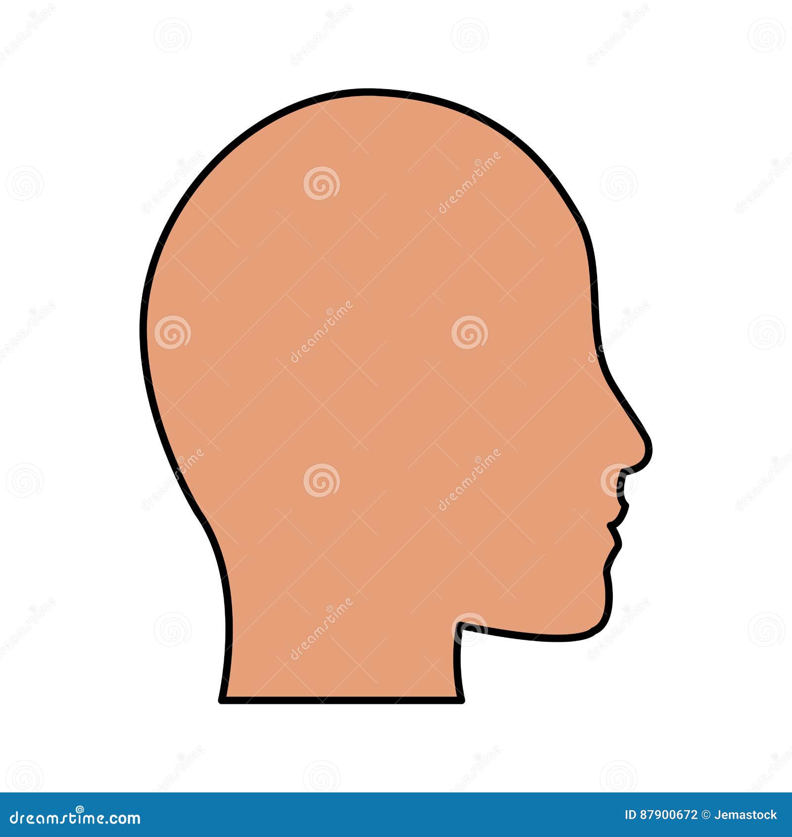 Human Head Profile Icon Image Stock Illustration - Illustration of ...