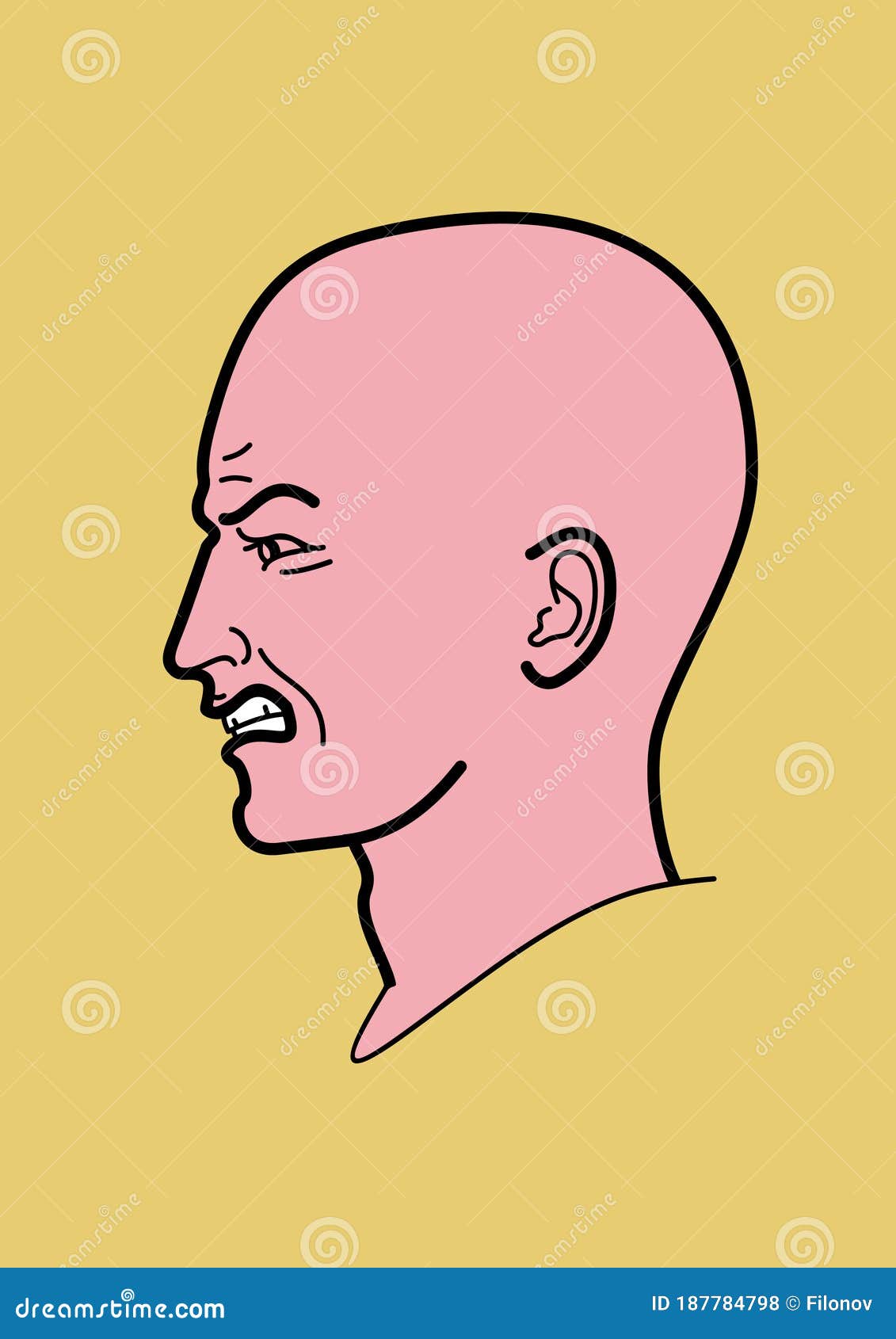 Human Head, Human Emotions. Profile Man. Human Emotions Anger ...