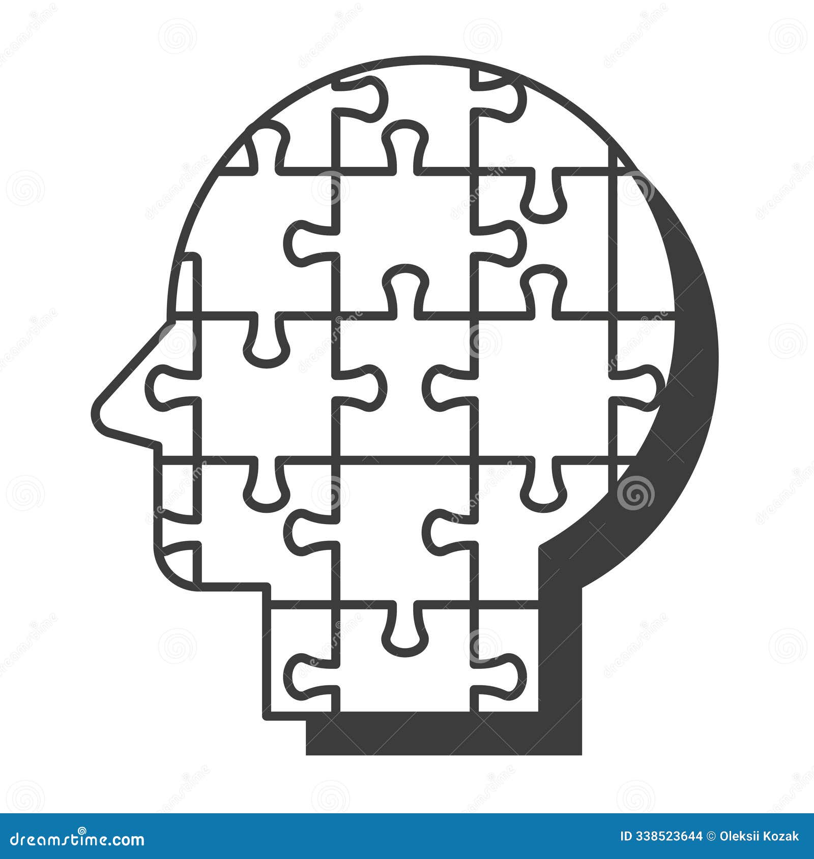Human Head Profile and Puzzle. Mental Health, Brain Problems Stock ...