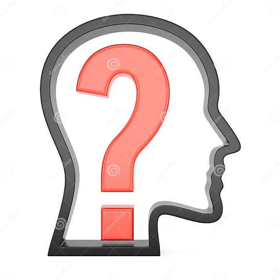 Human Head Profile with Question Mark Stock Illustration - Illustration ...