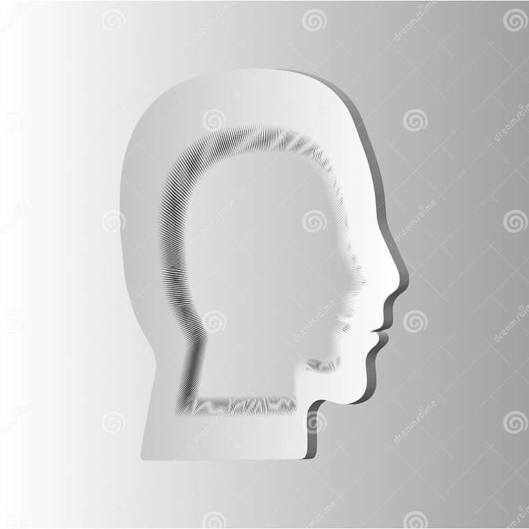 Human Head Profile Vector Icon - Paper Illustration Stock Vector ...