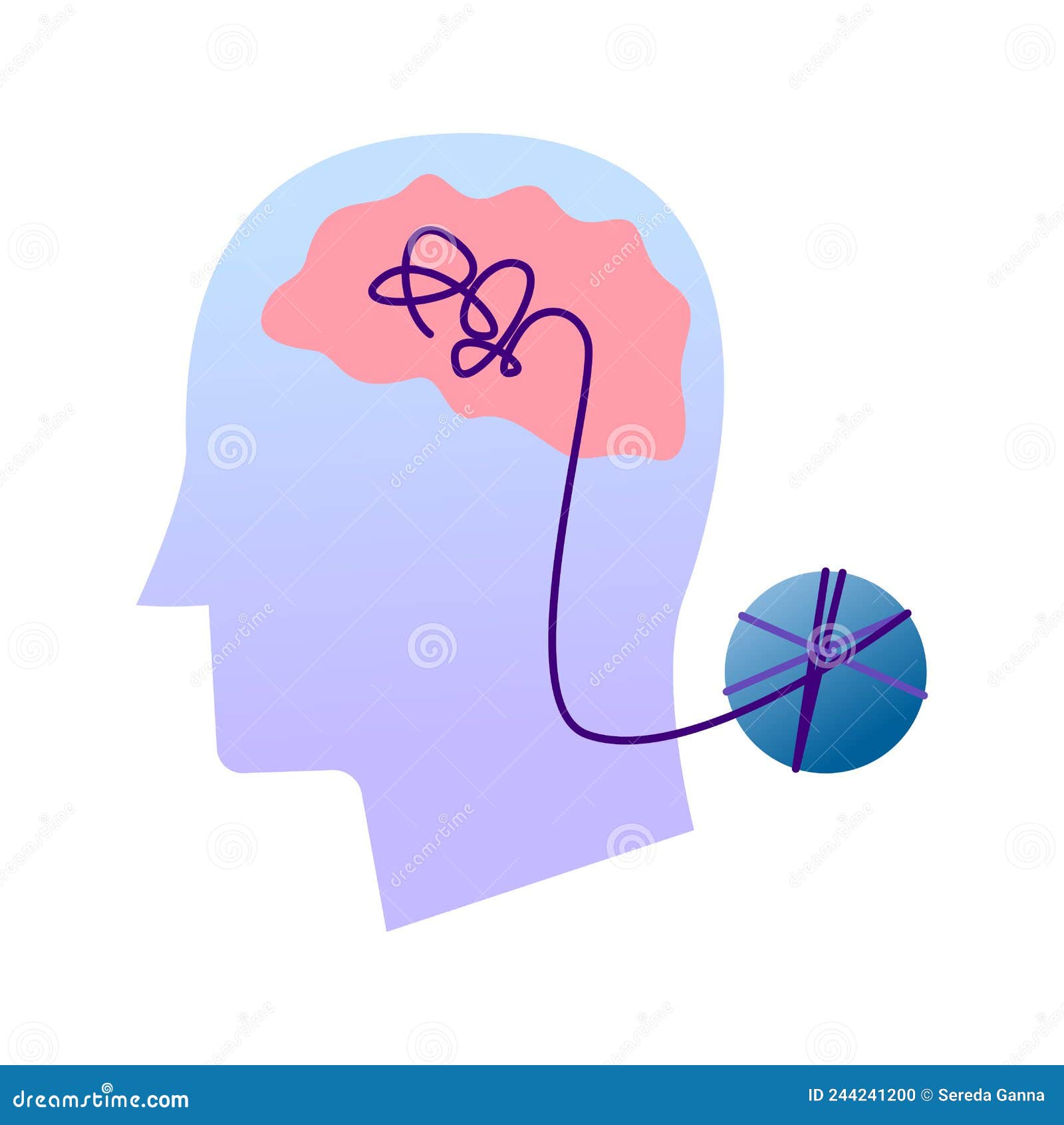 Human Head Psychology Help Isolated Stock Vector - Illustration of ...