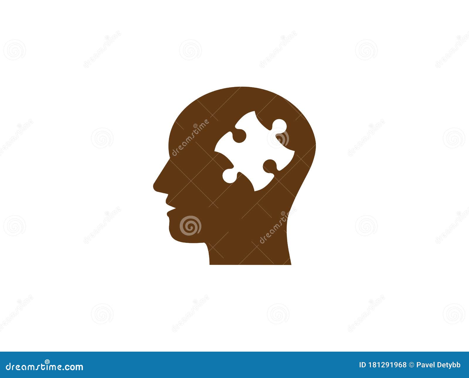 Human Head, Puzzle Icon. Vector Illustration, Flat Design Stock ...